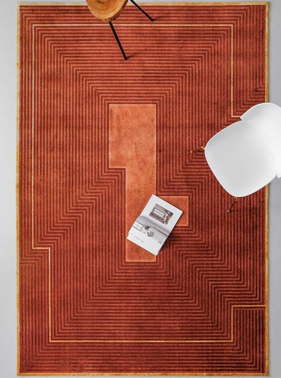 Modern Throw Rug/abstract Combed Curves Rug/handmade Area Rug /gift for ...