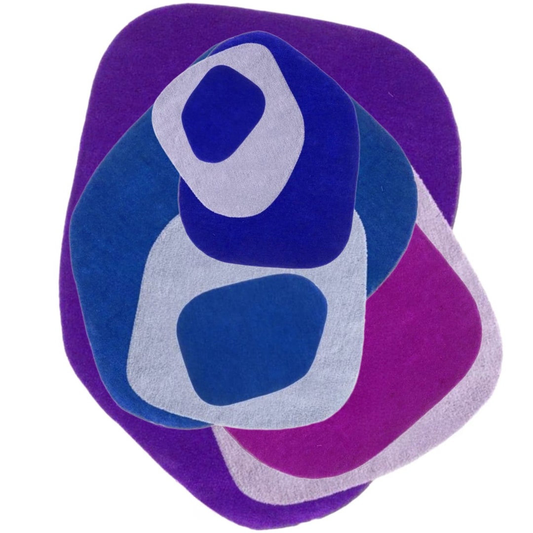 Irregular Amoeba Shaped Rug Hand-tufted 100% Wool Handmade Area Rug ...