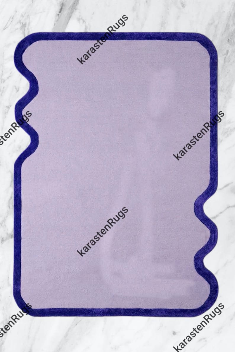 Modern Striped Rug /cut & Loop Rug, High and Low Pile Rug Handmade Area ...