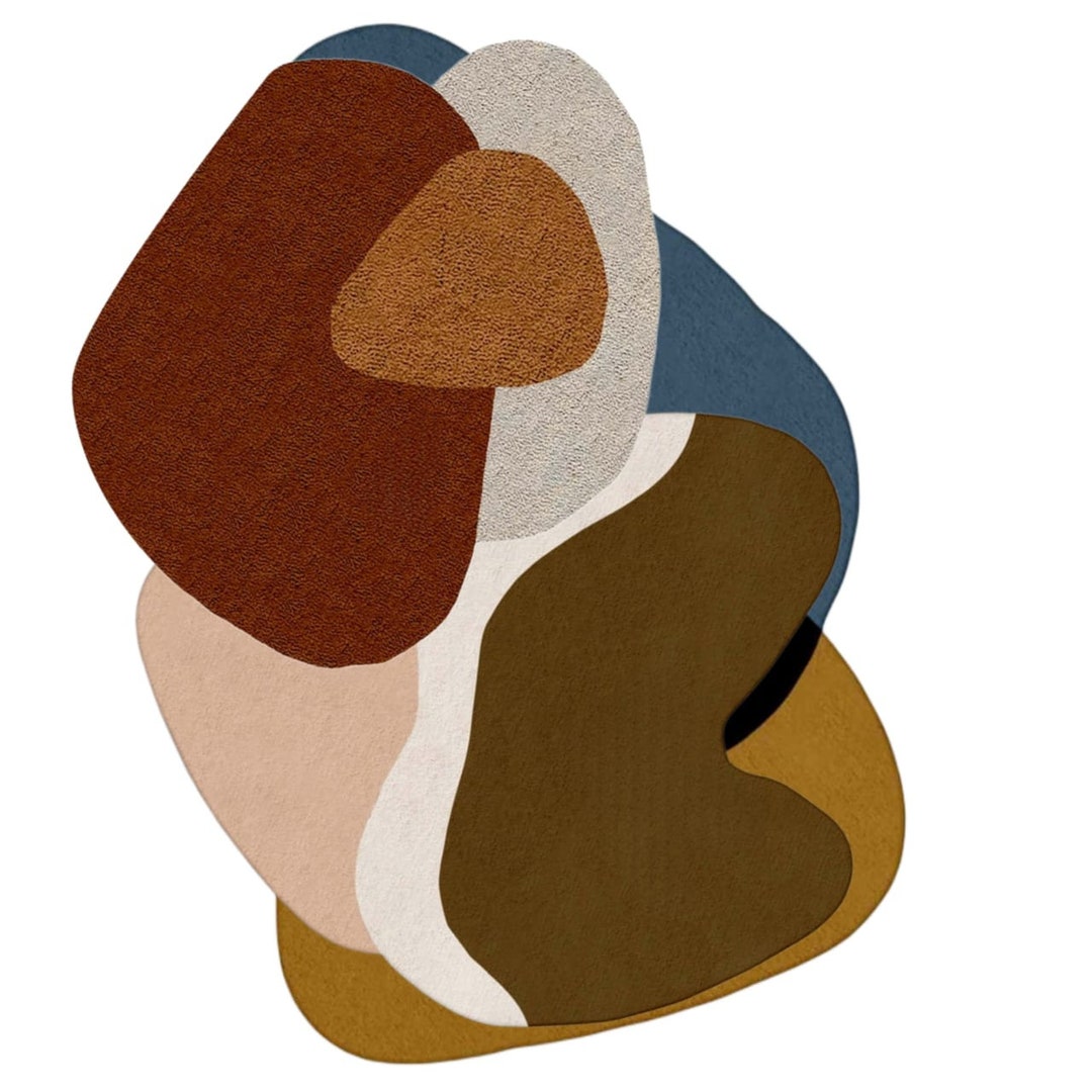 Irregular Amoeba Shaped Rug Hand-tufted 100% Wool Handmade Area Rug ...