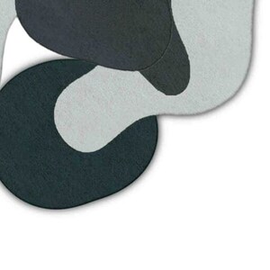 Hand Tufted White-ivory Kidney Shaped Rug Irregular Shaped Rug Living ...