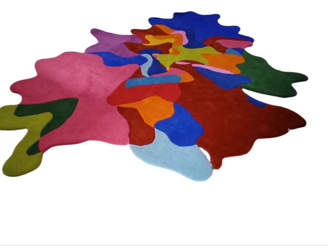 New Minimalist Modern Abstract Irregular Shape Unique Handmade Rug for ...