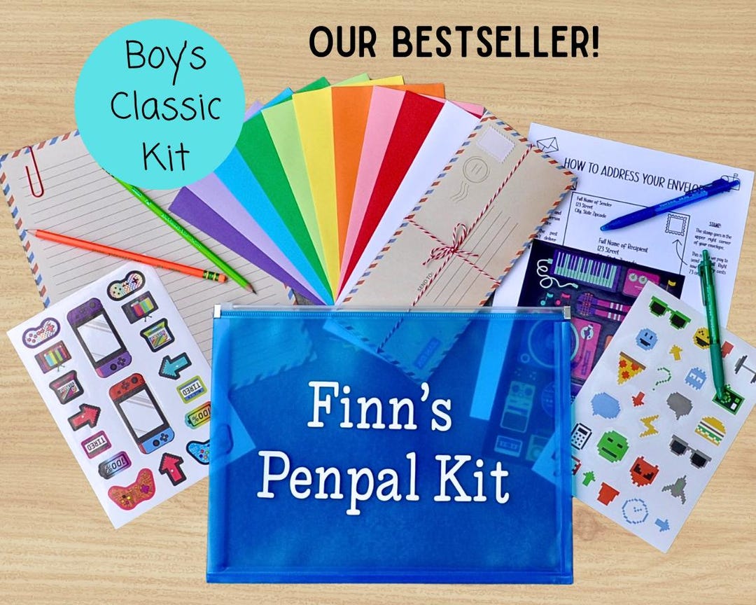 Classic Penpal Kit for Boys | Personalized Letter Writing Set | Moving ...