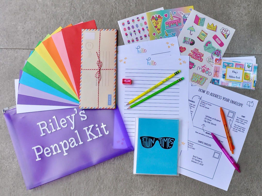 Girl's Classic Penpal Kit + Keepsake Album Included - Letter Writing ...