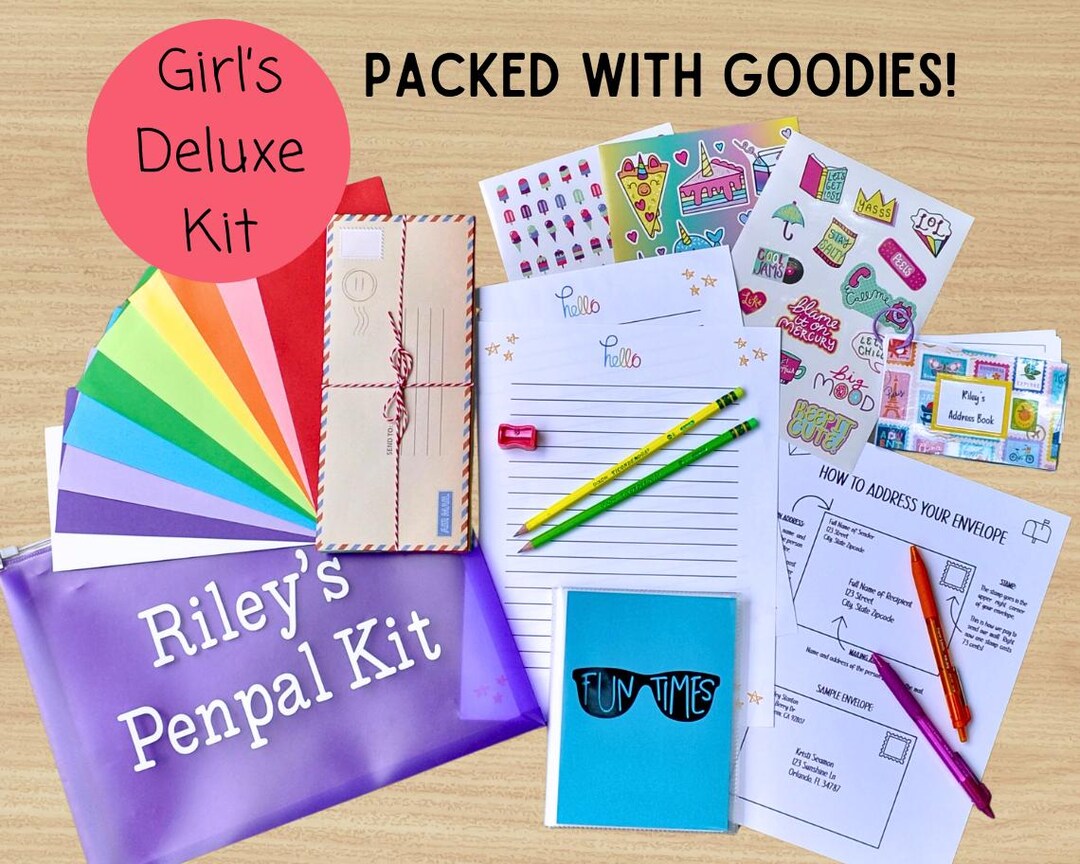 Deluxe Penpal Kit for Girls | Personalized Writing Set With Photo Album ...