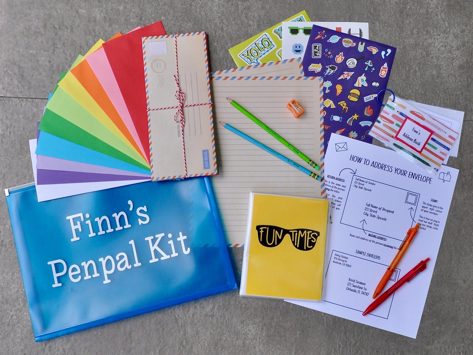 Boy Deluxe Penpal Kit: Letter Writing Set With Photo Album + Address ...