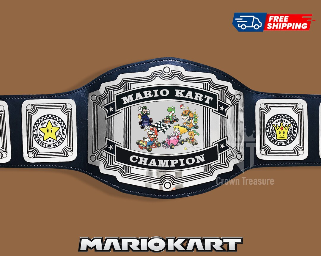 Mario Kart Championship Belt Trophy Super Mario Racing Game Title Belt ...