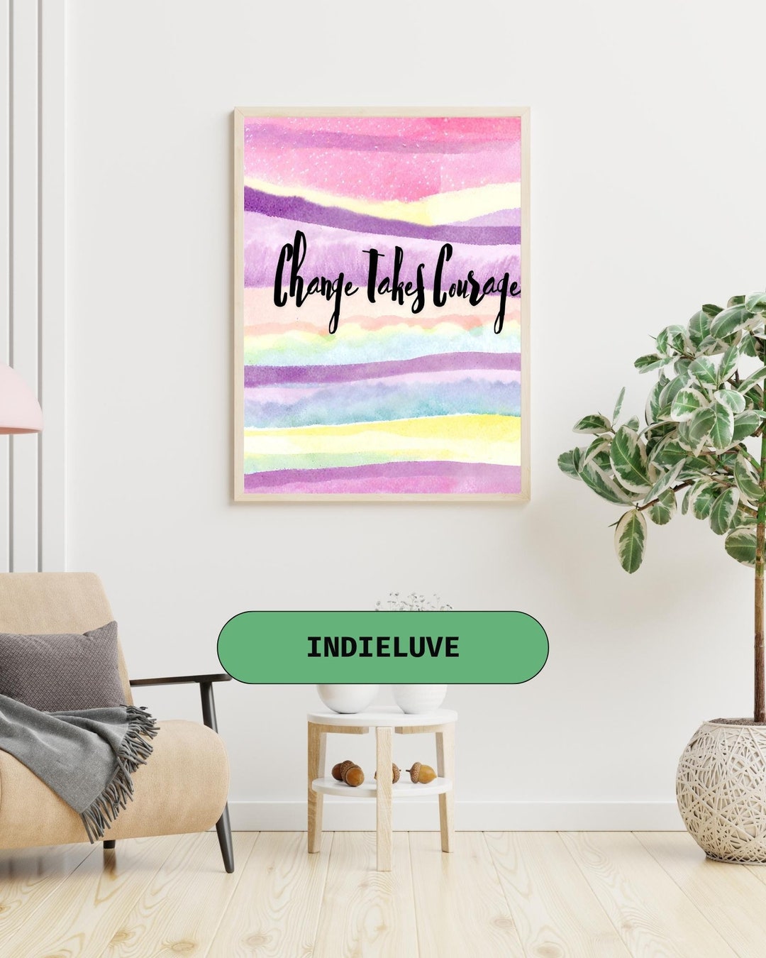 Change Takes Courage Motivational Poster Abstract Print - Etsy