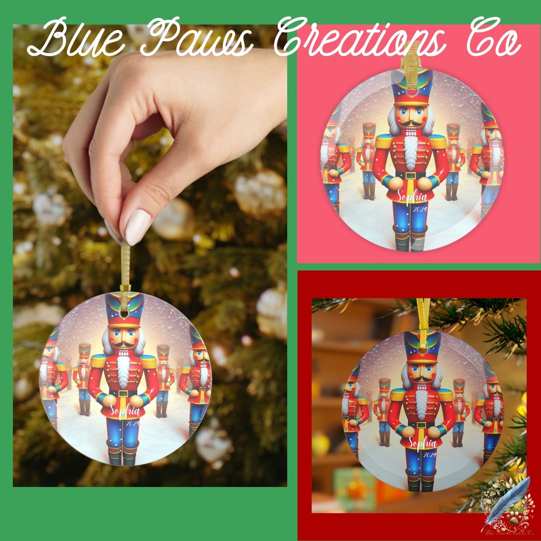 Nutcracker Ornament Personalized Glass Nutcracker Christmas Ornament ...