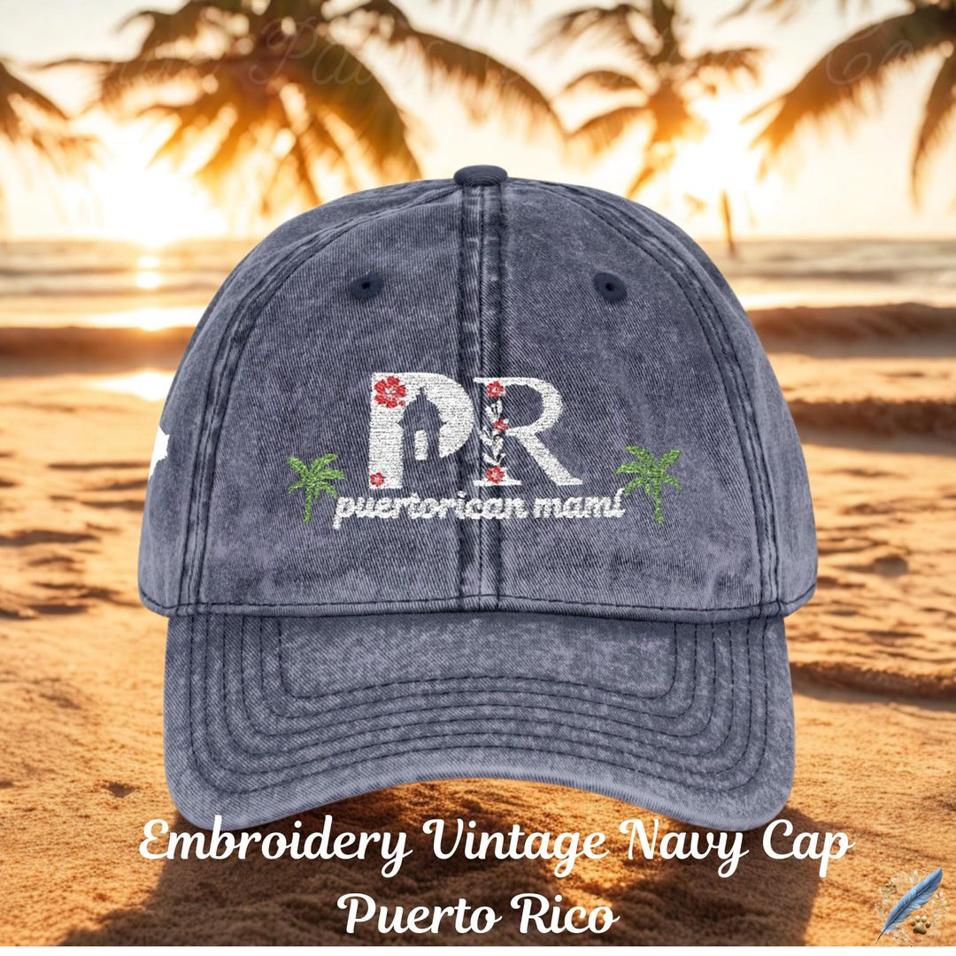 Vintage Embroidered Puerto Rico Cap: Cotton Twill Dad Hat - Etsy