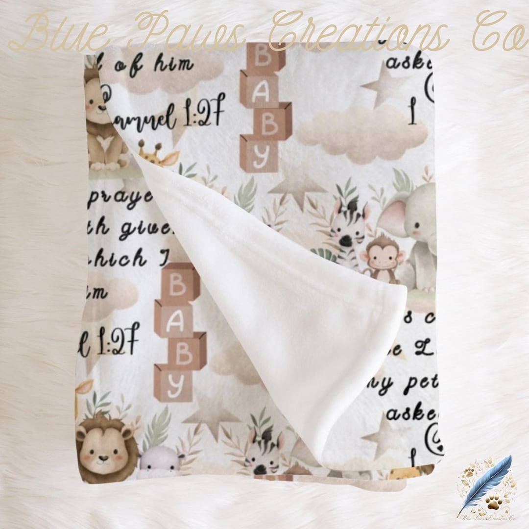 Christian Baby Blanket: "for This Child I Prayed" Fleece Nursery Decor ...