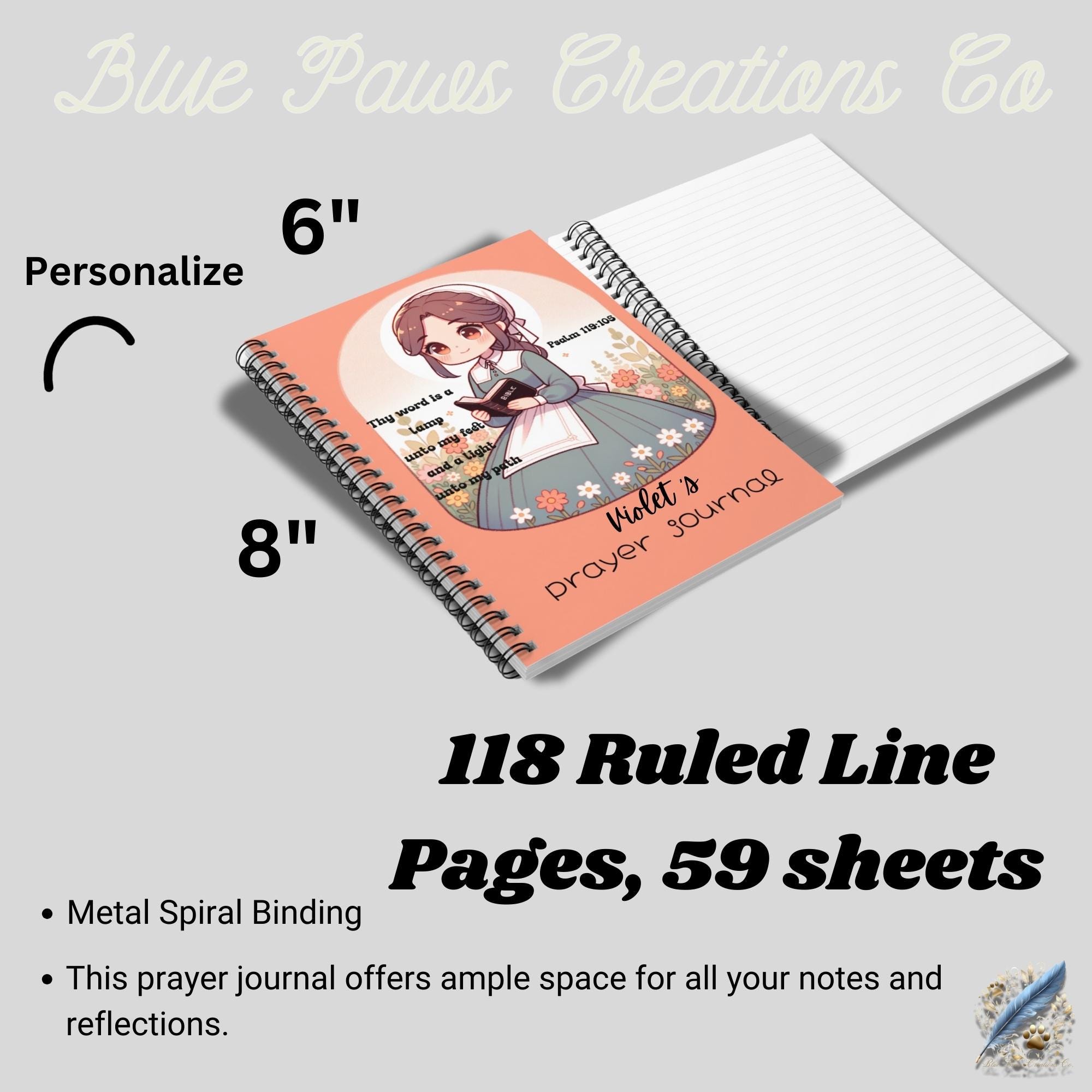 Anime Spiral Journal Prayer Journal Personalized Gift Journal Birthday ...