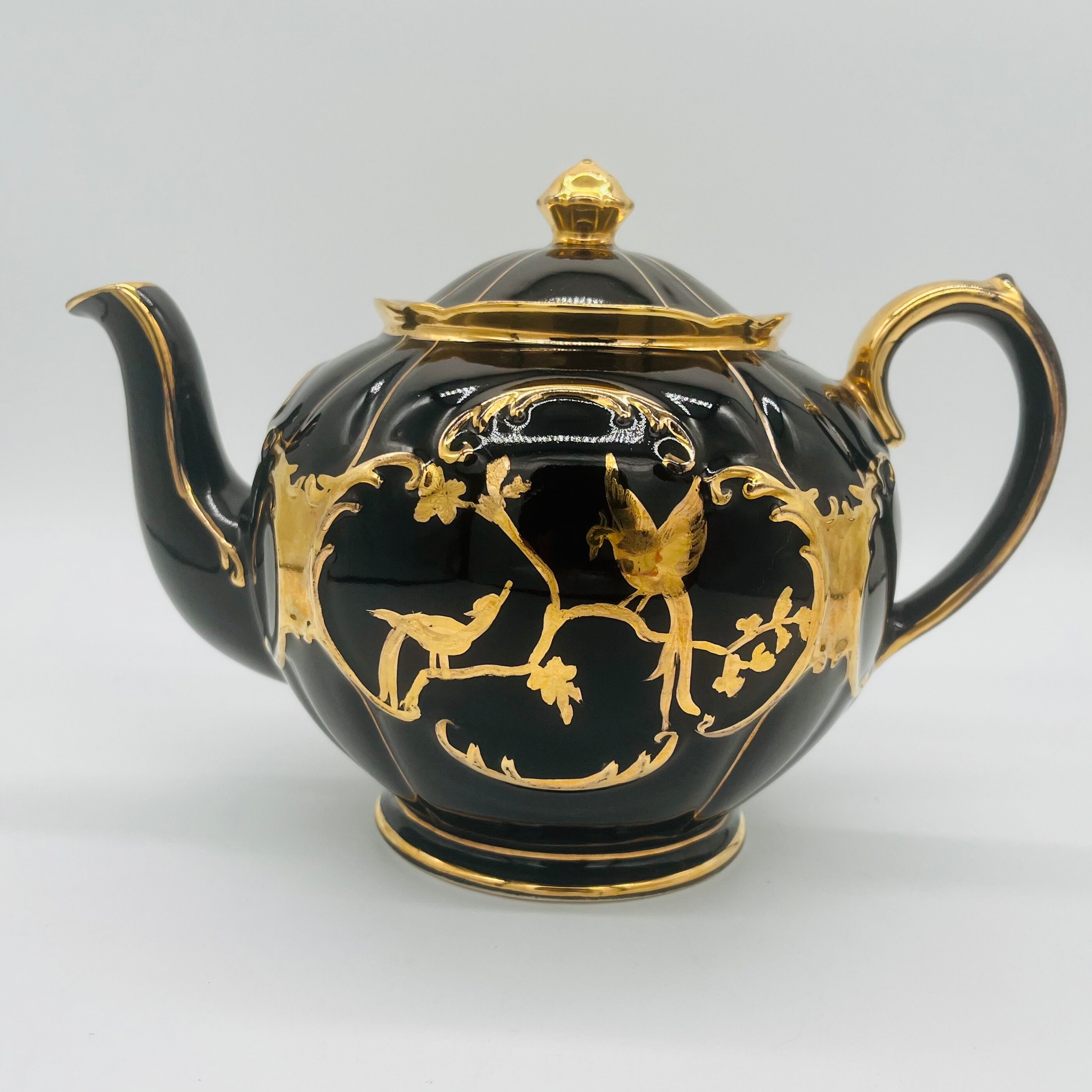 Rare Vintage Sadler Black and Gold Gilt Teapot, England - Etsy