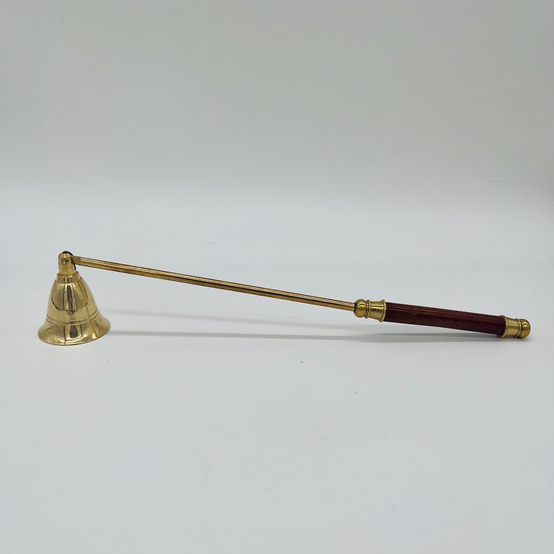 Vintage Brass Candle Snuffer With Wooden Handle - Etsy