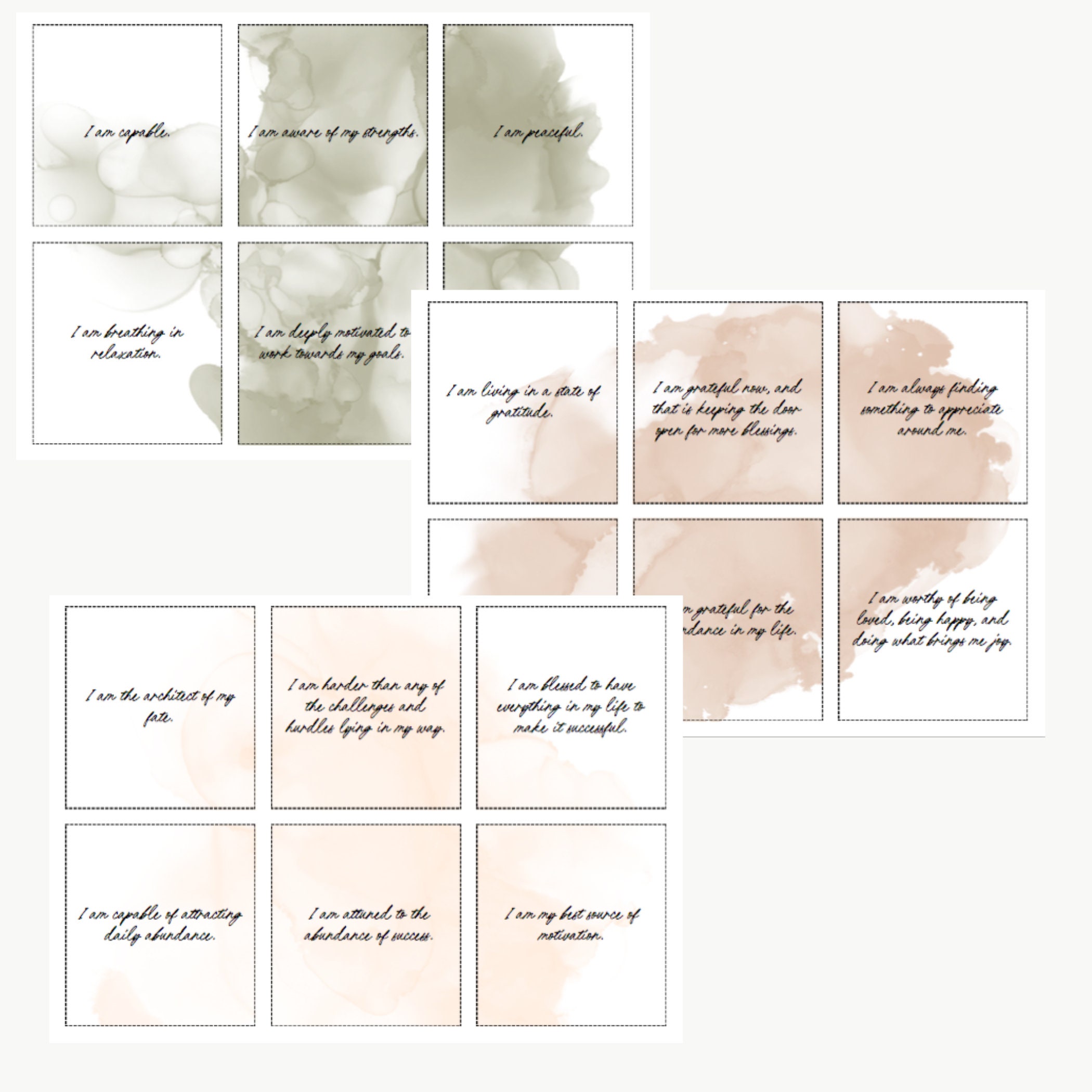 90 Digital I Am Affirmation Cards Watercolor Printable Affirmation ...