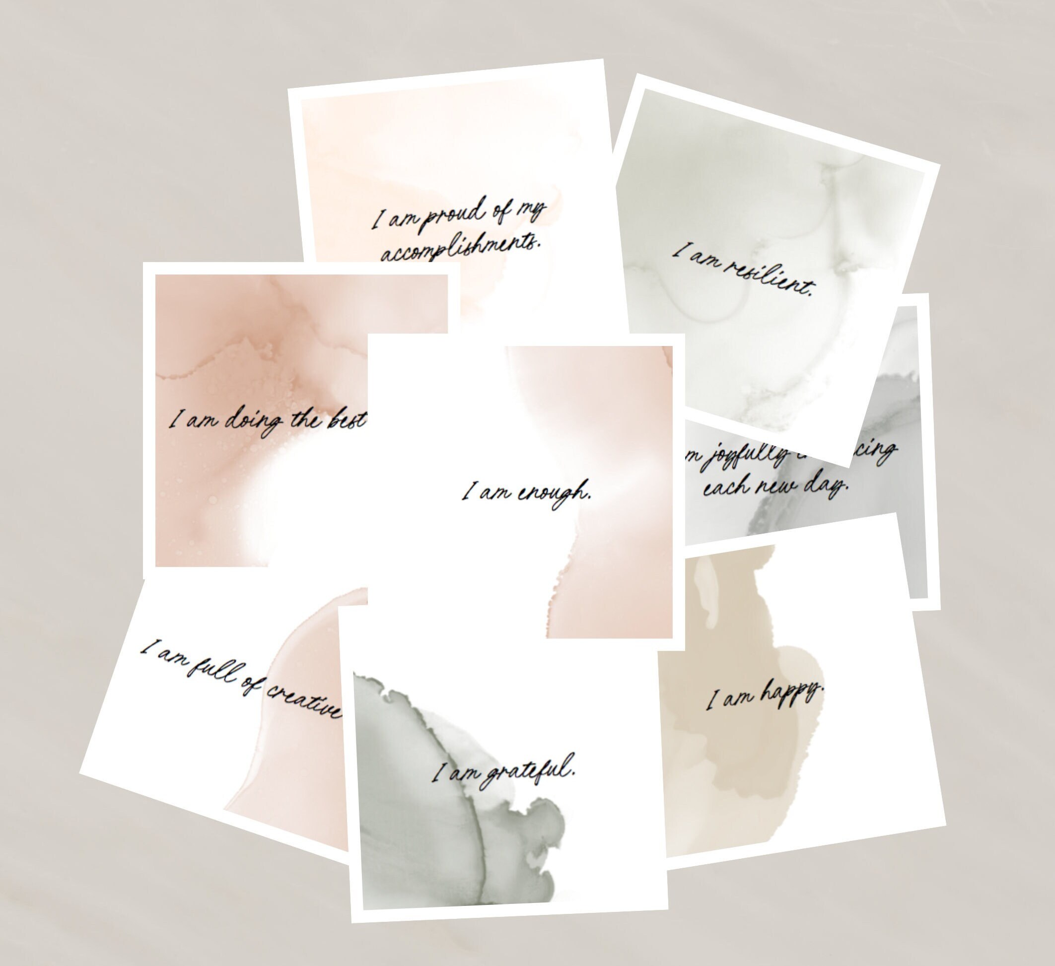 90 Digital I Am Affirmation Cards Watercolor Printable Affirmation ...
