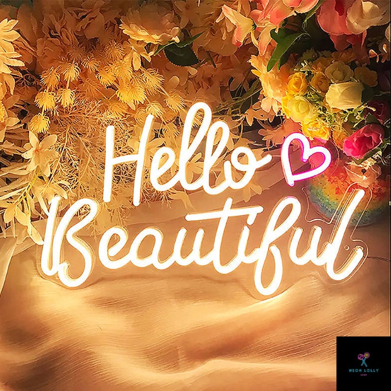 Hello Beautiful Neon Sign,led Neon Sign Decor,custom Wall Decor,light ...