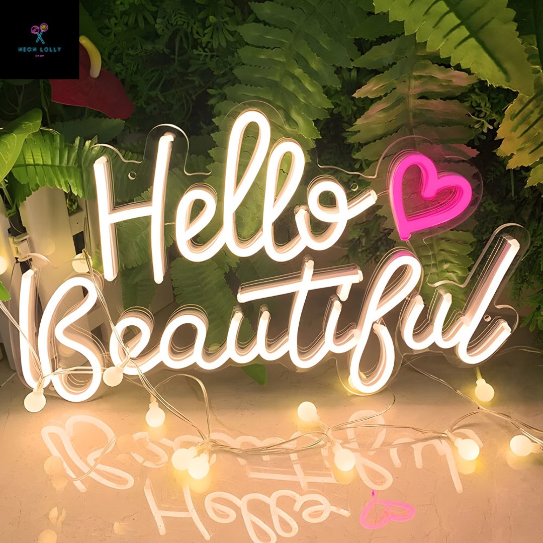 Hello Beautiful Neon Sign,led Neon Sign Decor,custom Wall Decor,light ...