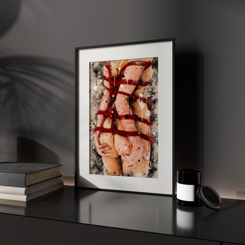 Shibari Bound Girl Erotic Art, Sexy Butt Bedroom Poster, Shibari ...