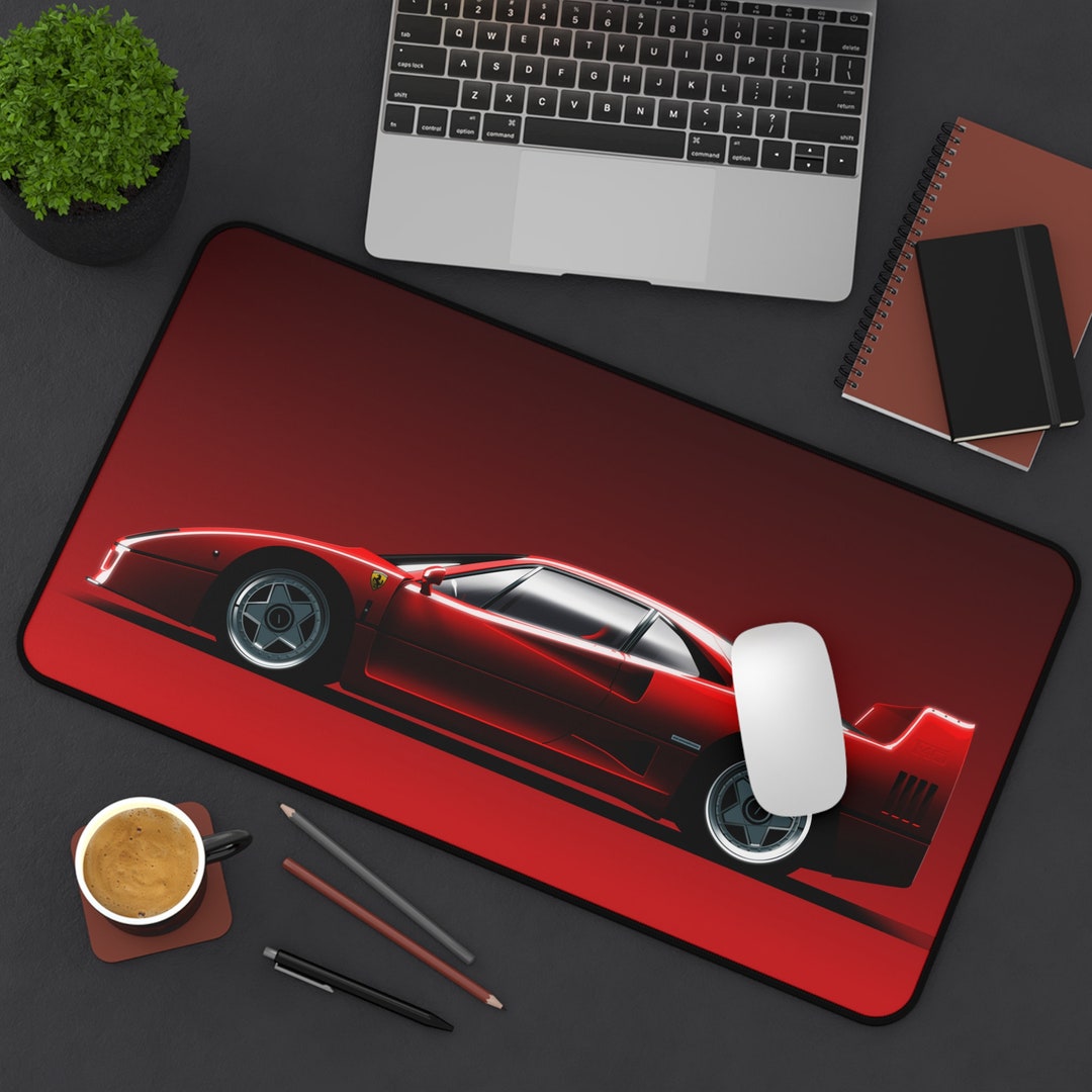 Ferrari F40 Desk Mat, Birthday Gift for Car Lovers, Retro Car Mouse Pad ...