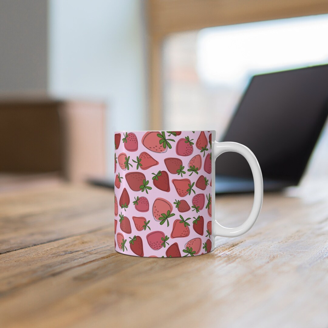 Strawberry Mug Strawberry Coffee Mug Tea Mug Coffee Lover Etsy