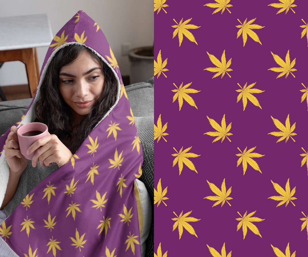 Cute Stoner Girl Hooded Blanket, Stoner Gift for Pothead, Weed Gift, Sherpa Blanket Hoodie ...