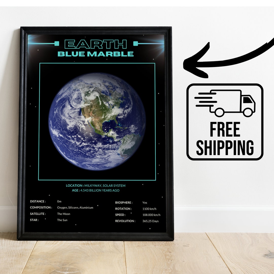 Planet Earth Poster,space Poster,astronomy Poster,science and ...