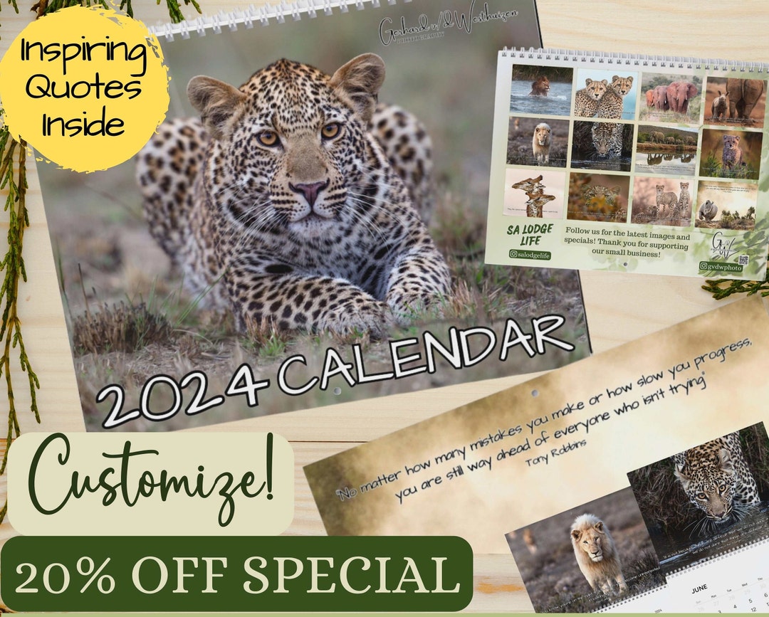 Nature Animal Calendar 2024 Wall Calendar 12 Month Gift Nature - Etsy