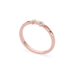 Pristine Diamond Promise Ring, 14K Gold Trio Diamond Ring, Three Stone Engagement Ring 14K Solid ...