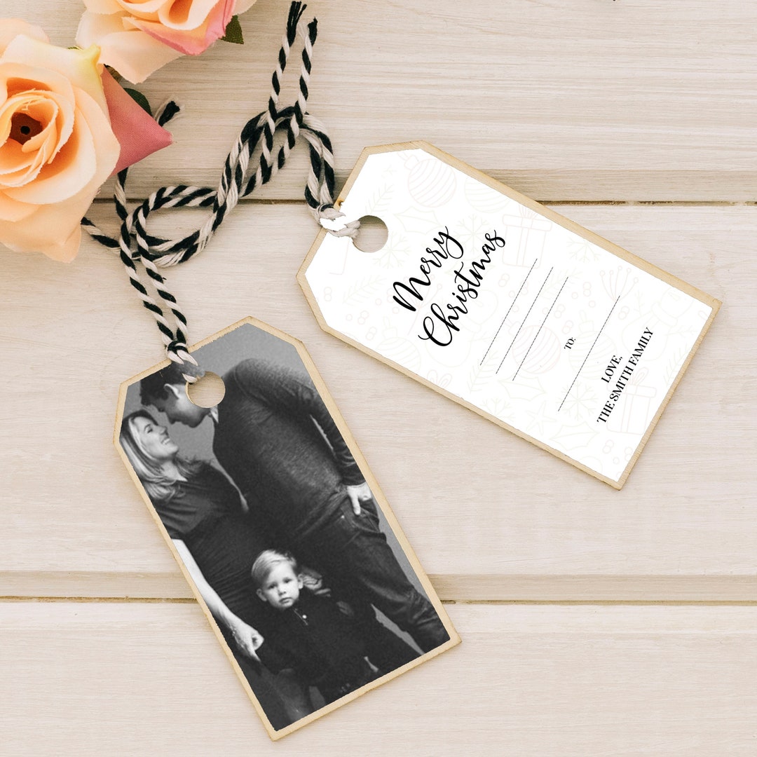 Editable Photo Gift Tag Customizable Gift Tags Christmas Gift Tags Add ...