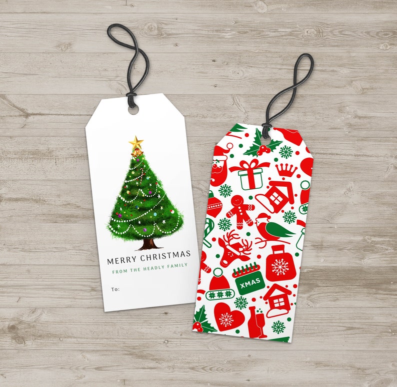Merry Christmas Gift Tag Printable Christmas Gift Tag Holiday Party ...