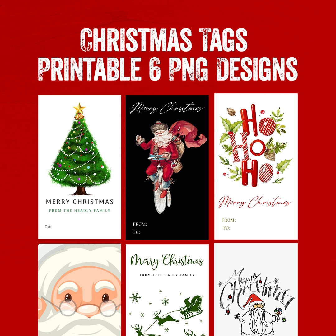 Merry Christmas Gift Tag Printable Christmas Gift Tag Holiday Party ...