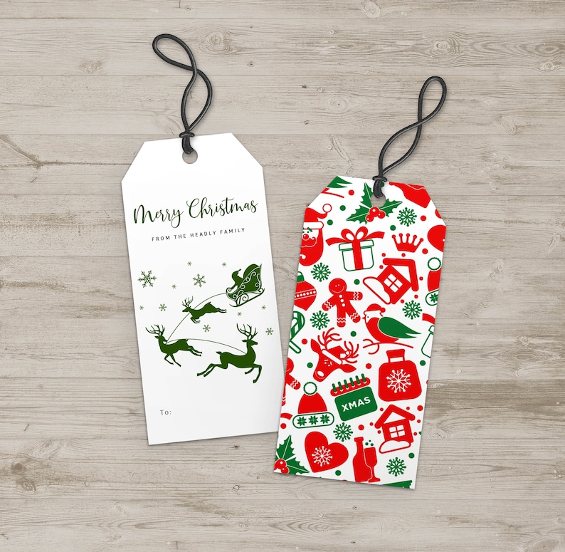 Merry Christmas Gift Tag Printable Christmas Gift Tag Holiday Party ...