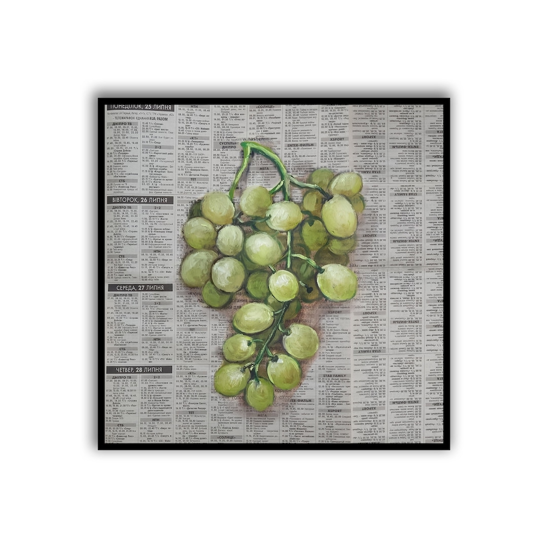Grape Painting Original Oil Painting Grape Wall Art Fruit Painting ...