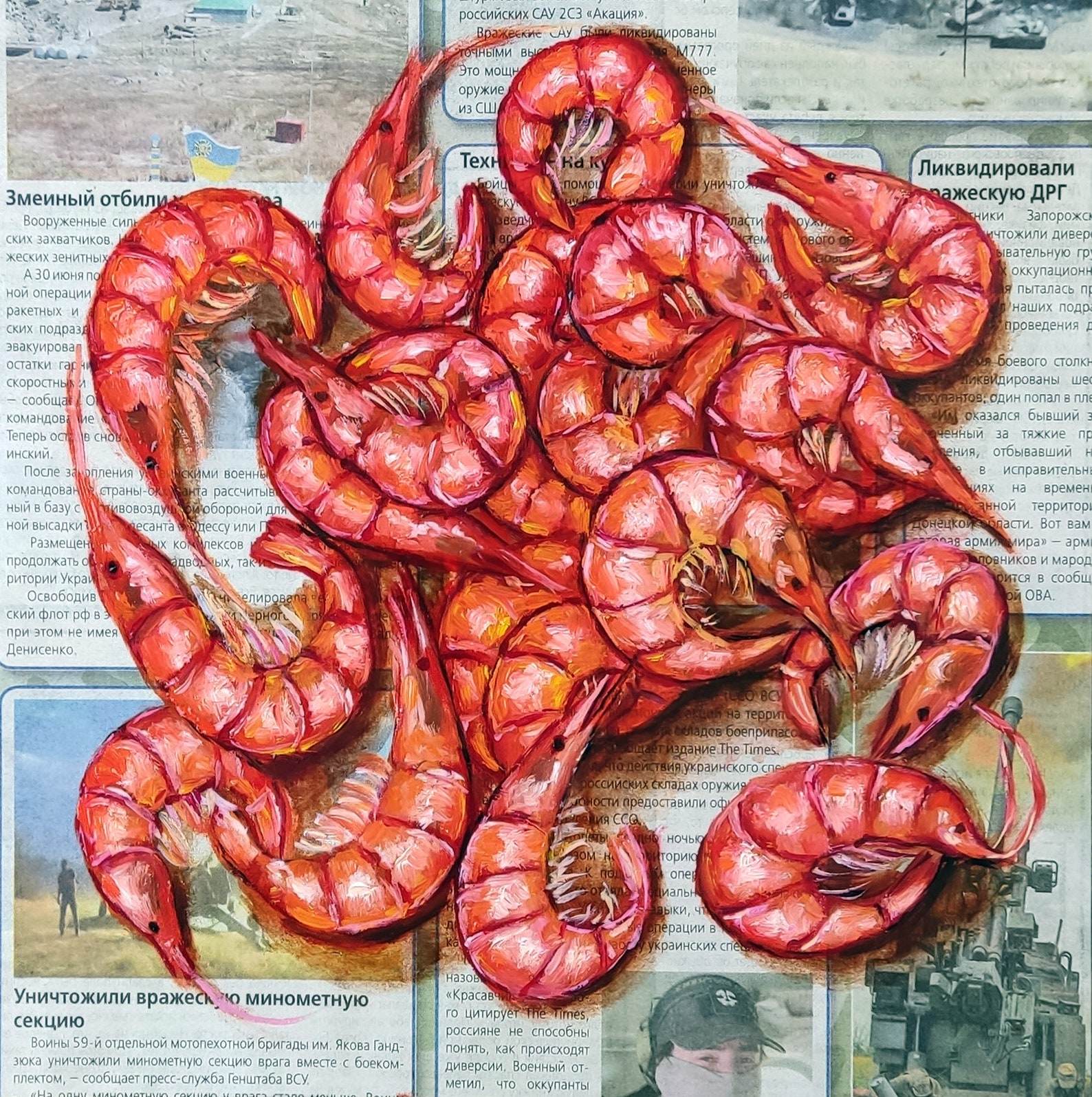 Catch of the Day Fine Newspaper Art Seafood Wall Decor With Shrimps in ...