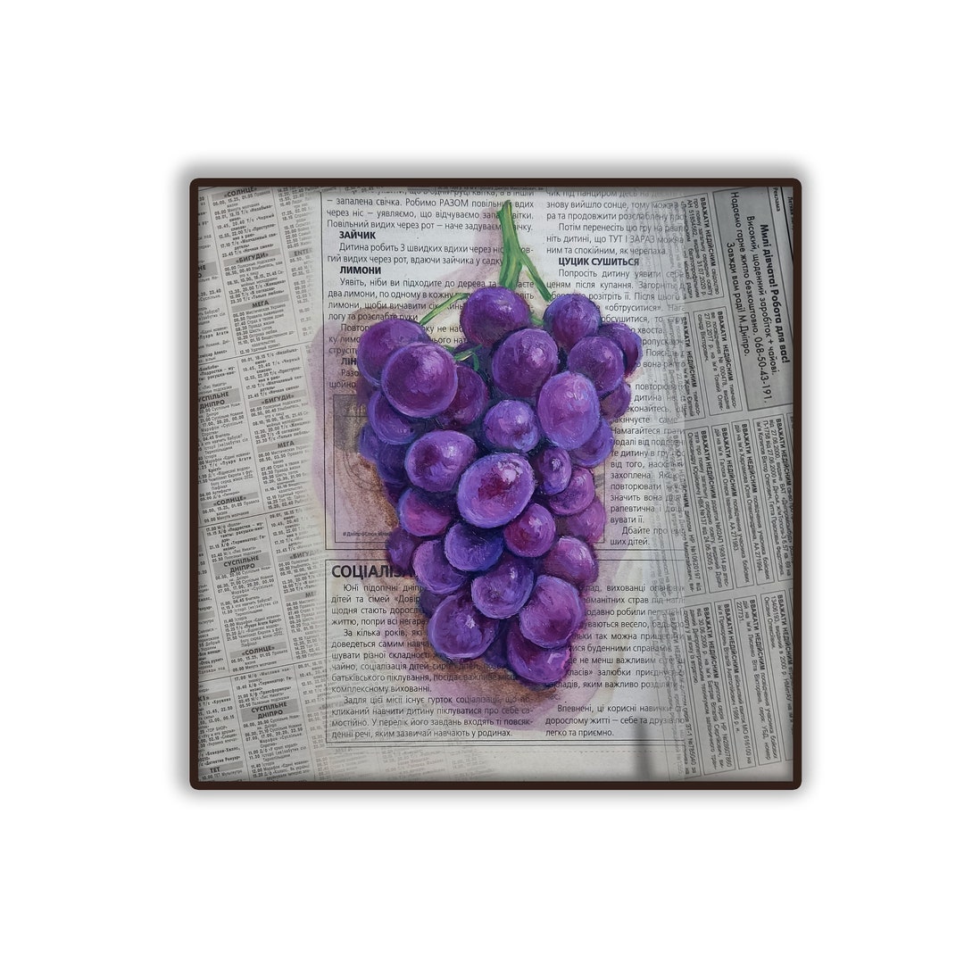 Grape Painting Original Oil Painting Grape Wall Art Fruit Painting ...