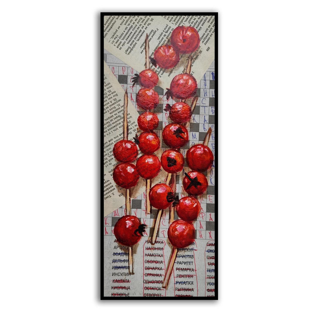 Tomato Art Vegetable Art Tomato Painting Newspaper Art Food Painting ...