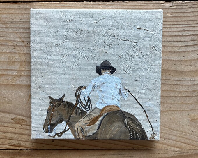Cowboy Oil Painting / Cowboy Art / Horse Art / Original Oil Painting ...
