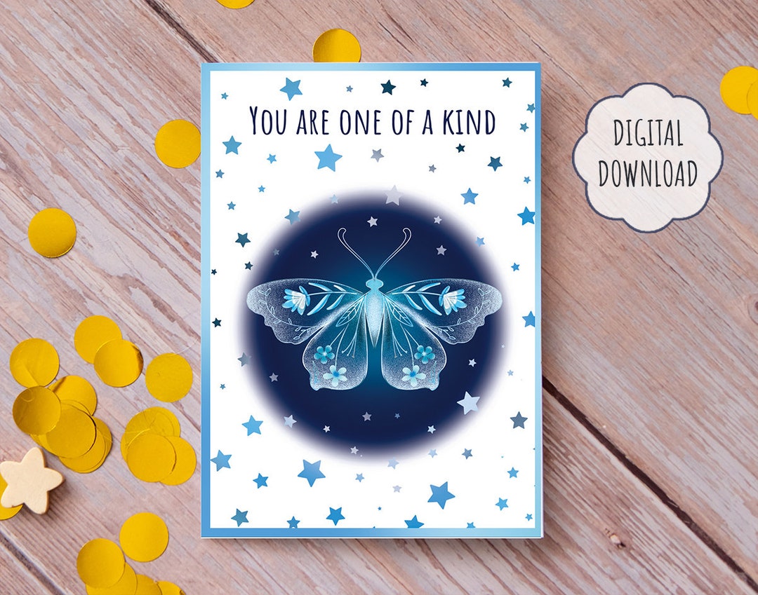 Printable Butterfly Card Birthday Card Printable Butterfly - Etsy