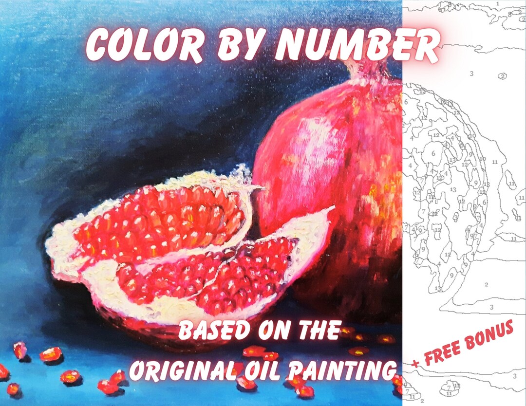 Stillleben Malen nach Zahlen für Erwachsene DIY, Obst malen nach Zahlen ...