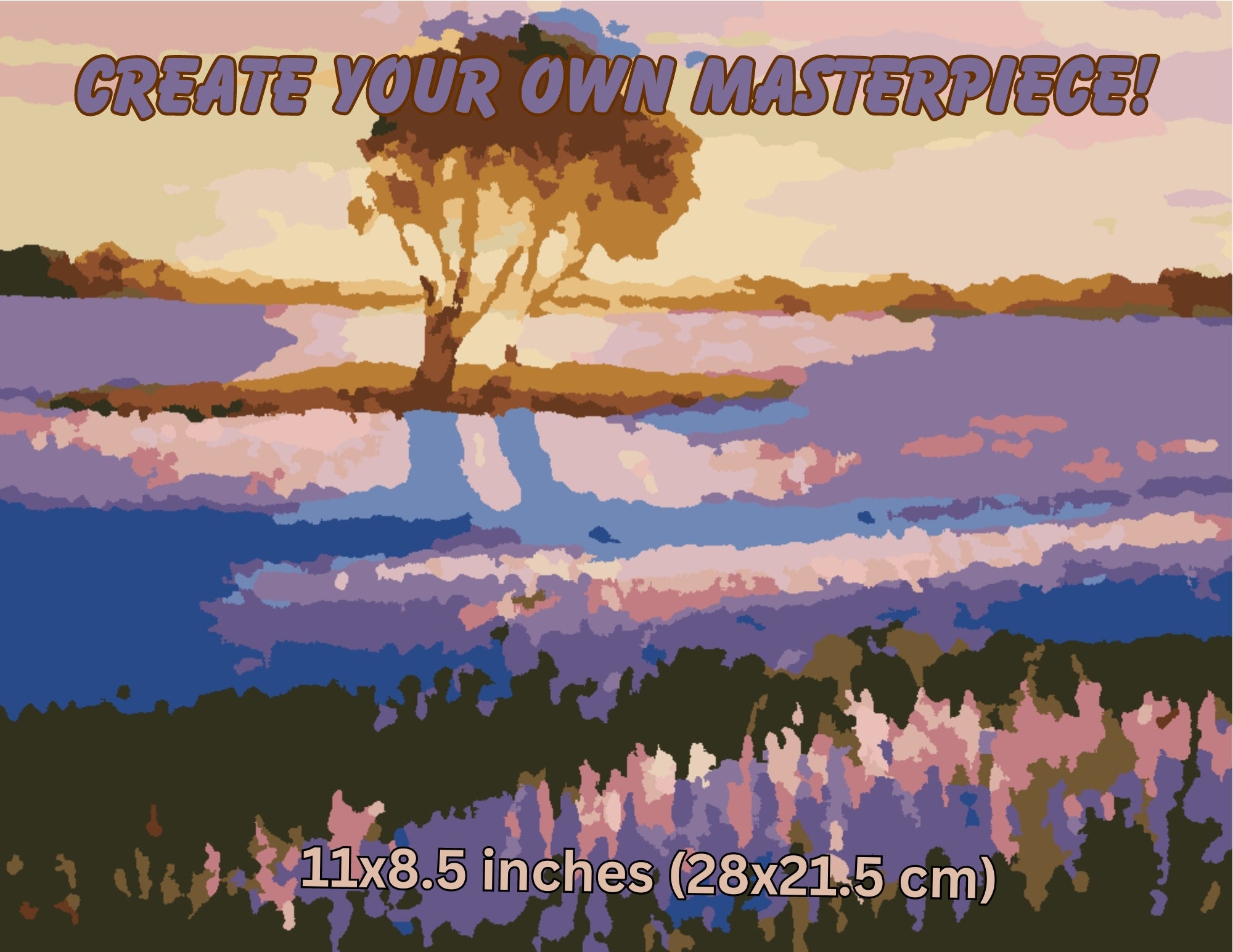 Color by Number Printable Page, DIY Landscape Painting Pbn for Adults ...