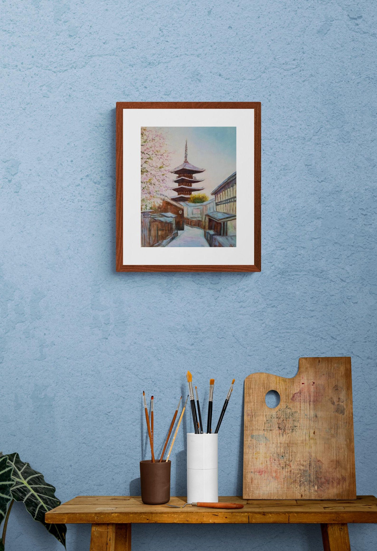 Japan Original Oil Painting, Kyoto Japanese Landscape Handmade Artwork ...