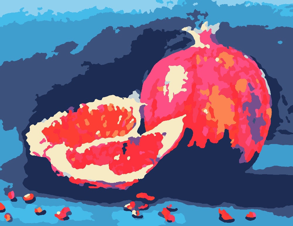 Stillleben Malen nach Zahlen für Erwachsene DIY, Obst malen nach Zahlen ...