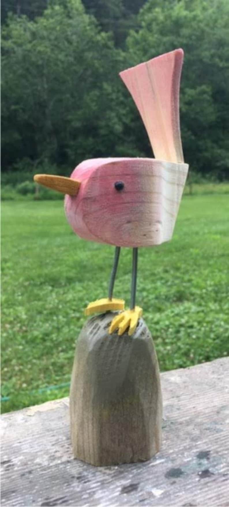 Handmade Wooden Birds on Stands / Colorful Birds / Scrappys / Wood Folk ...