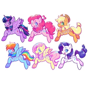 MLP Mane Six Acrylic Keychains - Etsy