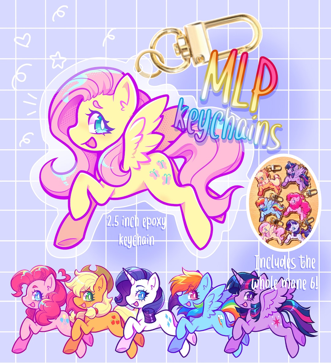 MLP Mane Six Acrylic Keychains - Etsy