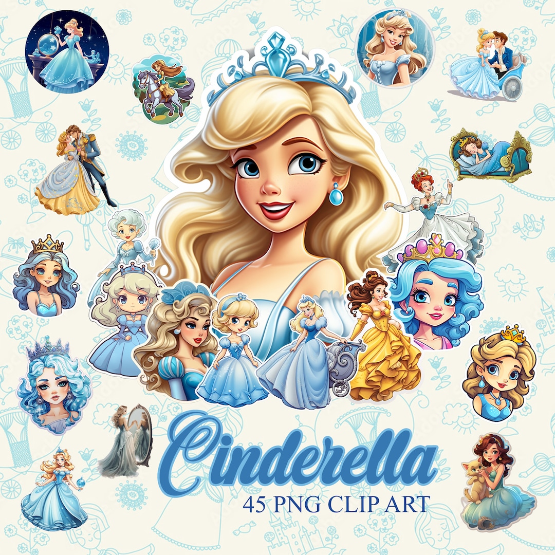 Cinderella Stickers Clear White and Glitter - Etsy