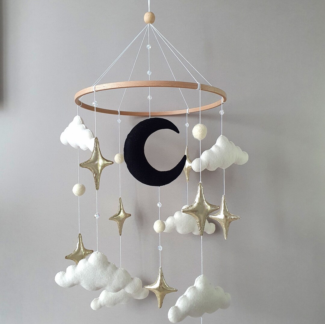 Moon Baby Mobile, Baby Mobile for Crib, Neutral Mobile, Cloud Mobile ...