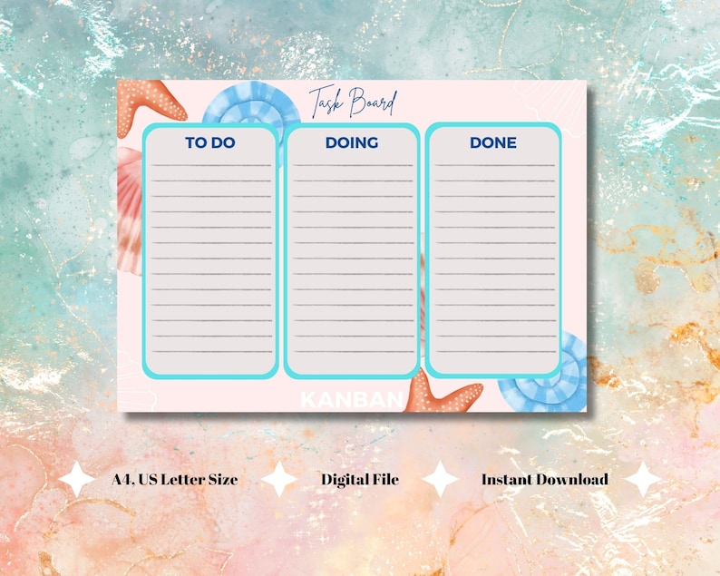 Task Planner Printable | Kanban Board | Task Board | Time Management ...