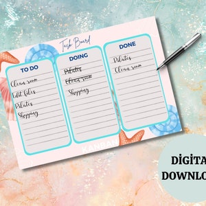 Task Planner Printable | Kanban Board | Task Board | Time Management ...
